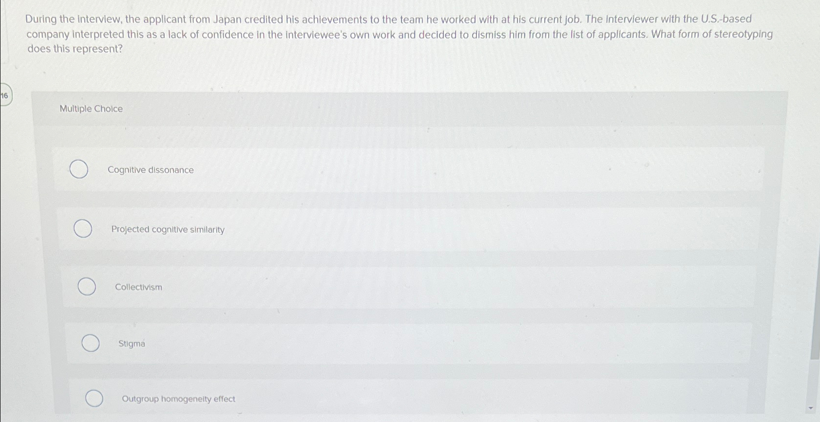 Solved During the interview, the applicant from Japan | Chegg.com