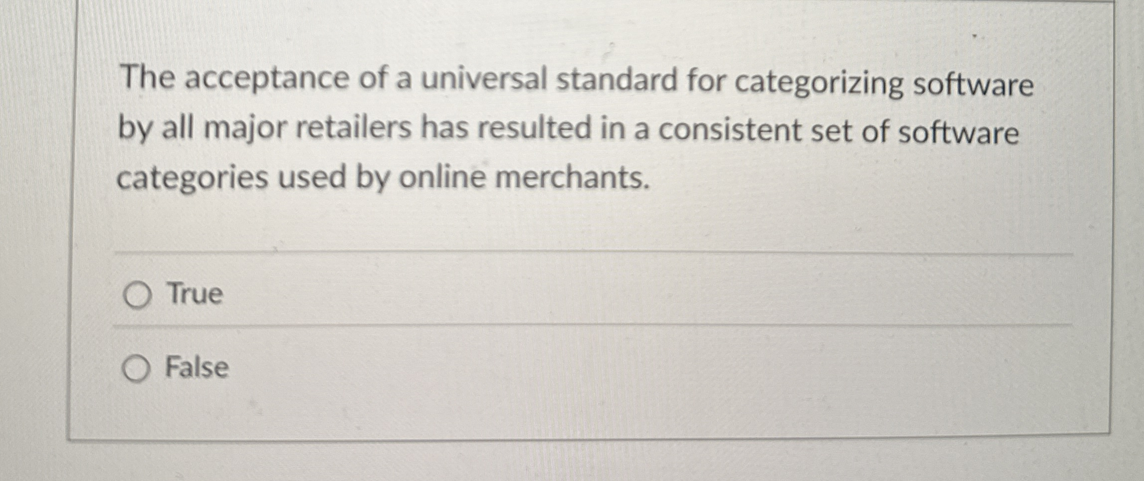 Solved The acceptance of a universal standard for | Chegg.com