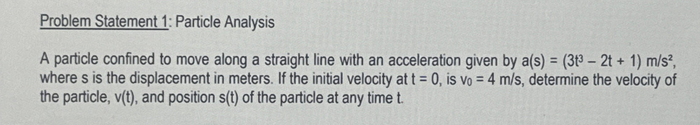 Solved Problem Statement 1: Particle AnalysisA particle | Chegg.com