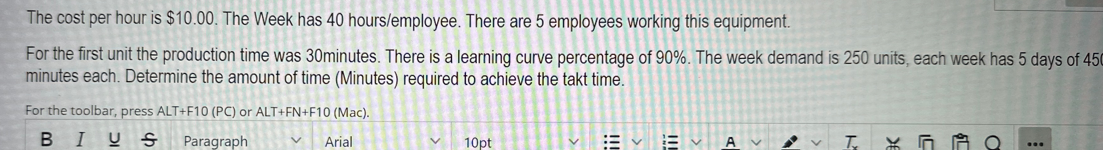 Solved The cost per hour is $10.00. ﻿The Week has 40 | Chegg.com