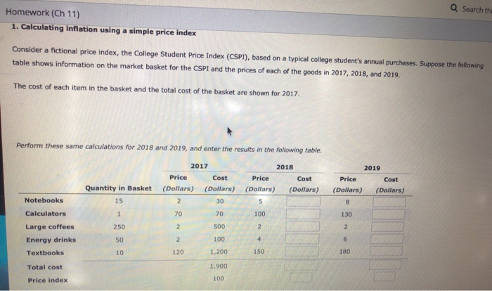 Solved ♡ Search the Homework (Ch 11) 1. Calculating | Chegg.com