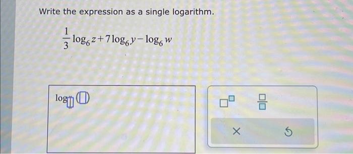Solved Write the expression as a single logarithm. | Chegg.com