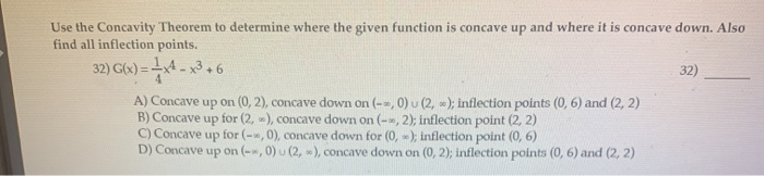 Solved Use the Concavity Theorem to determine where the | Chegg.com