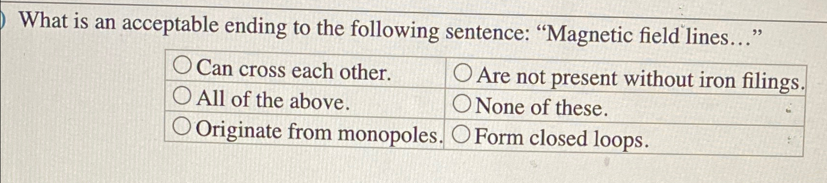 Solved What is an acceptable ending to the following | Chegg.com