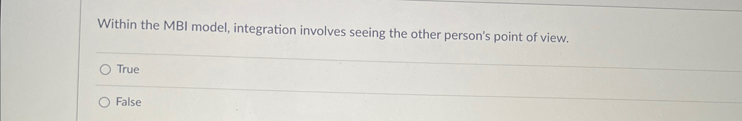 Solved Within the MBI model, integration involves seeing the | Chegg.com
