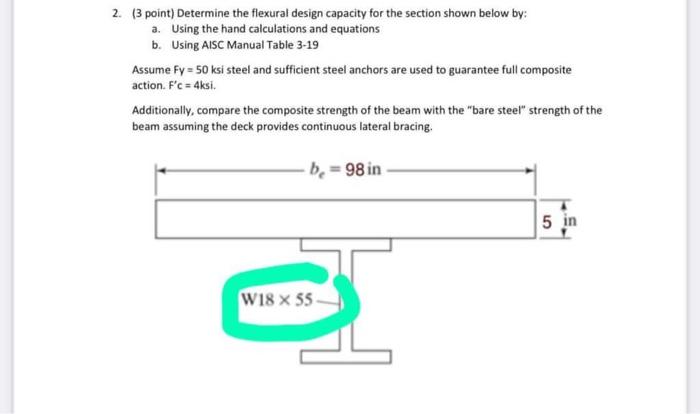Solved 2. (3 point) Determine the flexural design capacity | Chegg.com