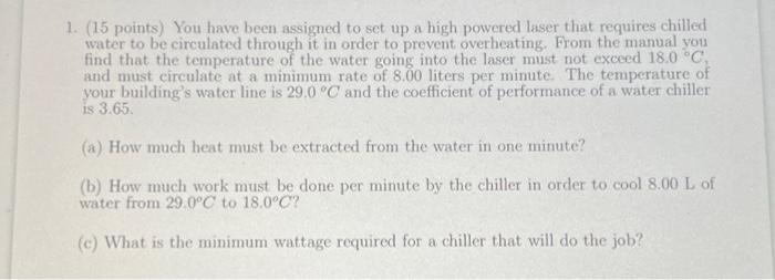 Solved 1. (15 points) You have been assigned to set up a | Chegg.com