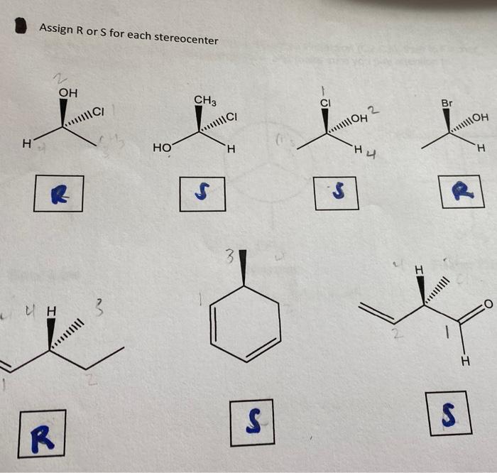 Solved Assign R or S for each stereocenter ОН CHE CI Br lic | Chegg.com