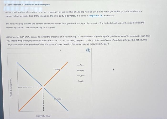 Solved 1. Externalities - Definition and examples An | Chegg.com
