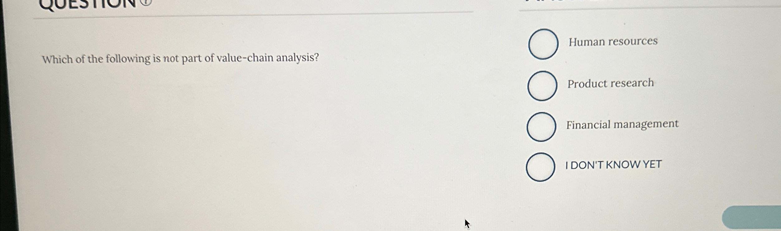 Solved Which of the following is not part of value-chain | Chegg.com