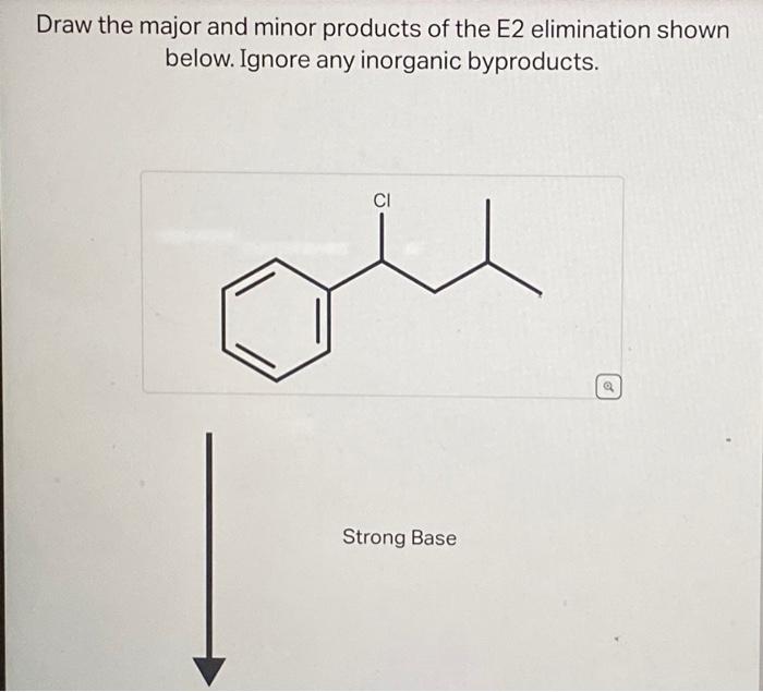 Solved Draw the minor product of the E2 elimination shiwn | Chegg.com
