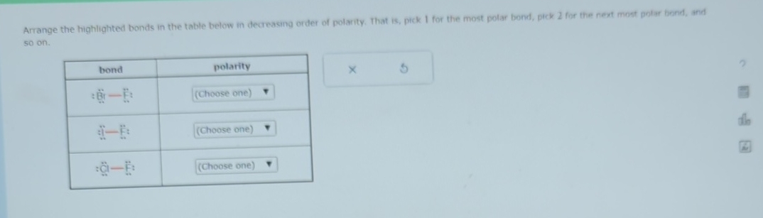 Solved Arrange the highlighted bonds in the table below in | Chegg.com