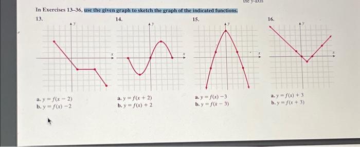 Solved In Exercises 13-36, use the given graph to sketch the | Chegg.com