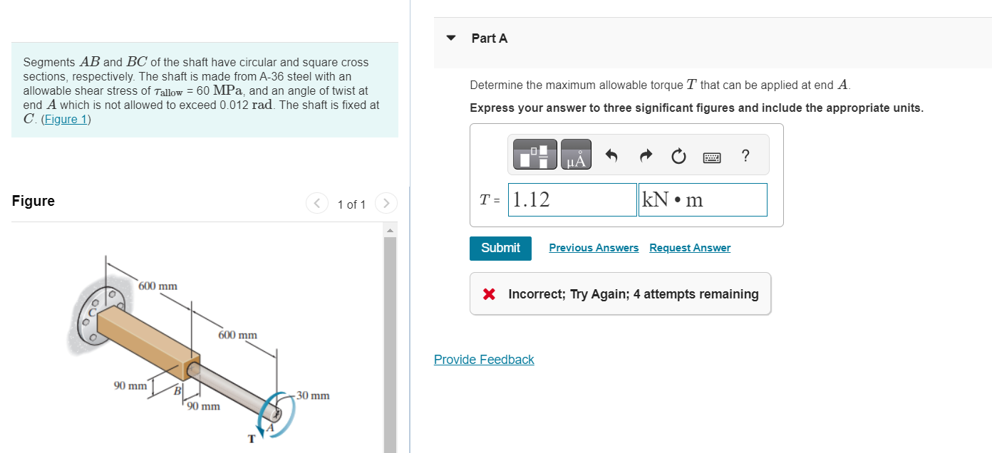 Solved Segments AB ﻿and BC ﻿of the shaft have circular and | Chegg.com