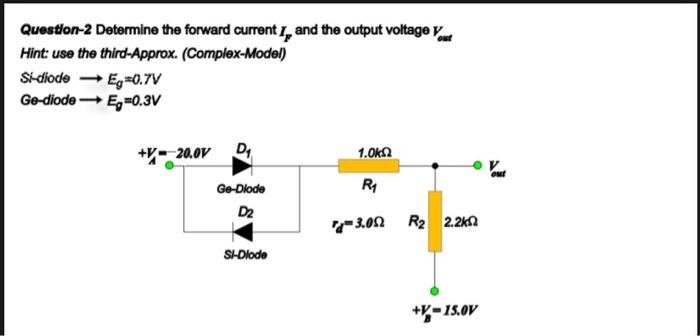 Solved Question-2 Determine the forward current 1, and the | Chegg.com