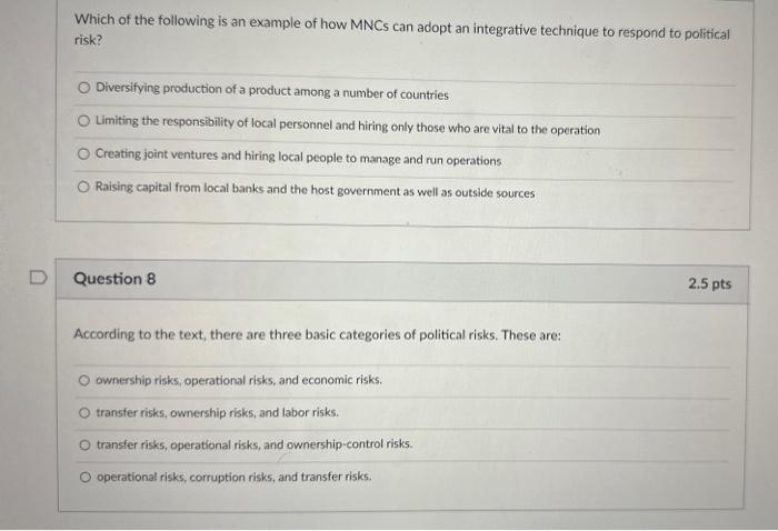 Which of the following is an example of how MNCs can | Chegg.com