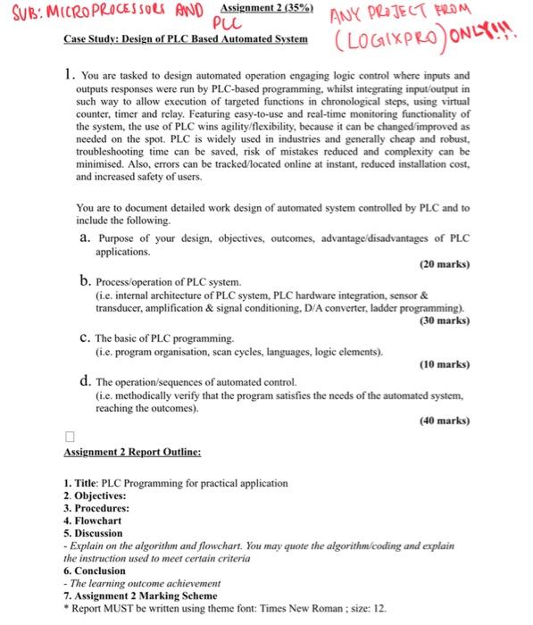 Solved SUB: MICROPROCESSOUS ANND Assignment 2(35\%) PUC ANY | Chegg.com