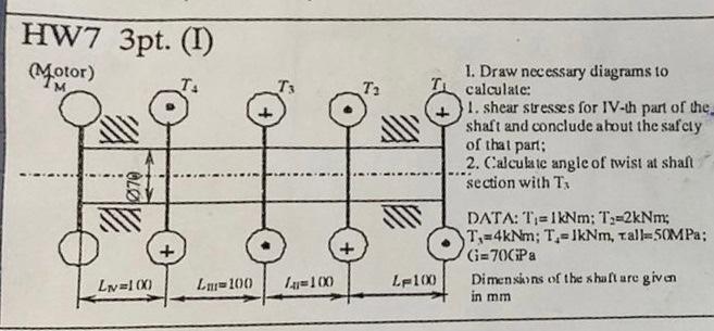 Solved HW7 3pt. (1) Motor) T3 T2 1. Draw necessary diagrams | Chegg.com Solved HW7 3pt. (1) Motor) T3 T2 1. Draw necessary diagrams | Chegg.com