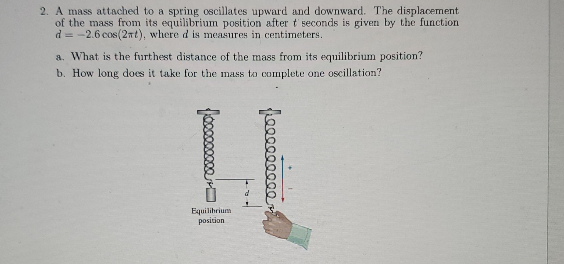 A mass attached to a spring oscillates upward and | Chegg.com