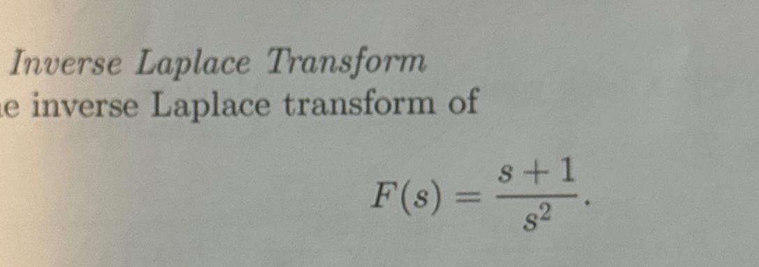 Solved Inverse Laplace Transform e inverse Laplace transform | Chegg.com