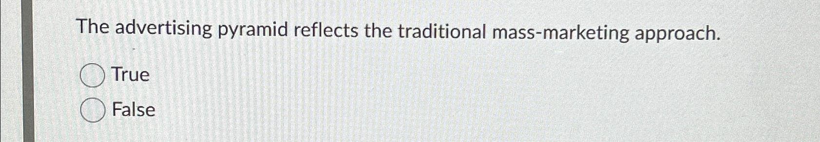 Solved The advertising pyramid reflects the traditional | Chegg.com