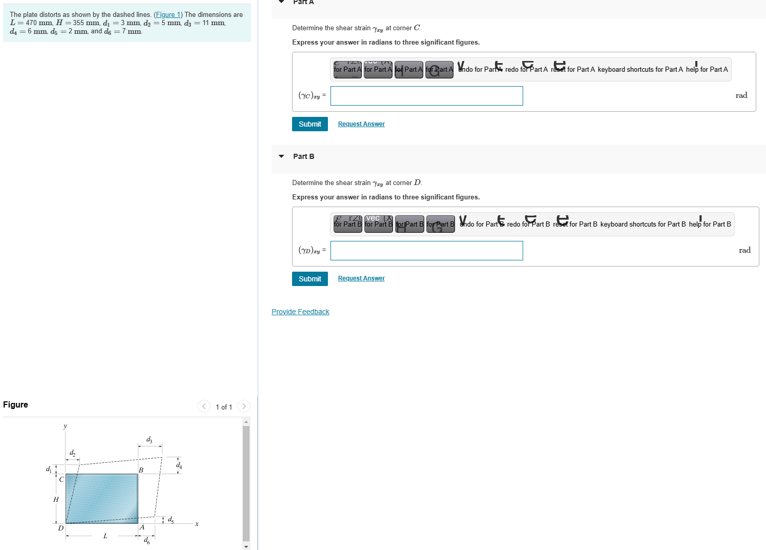 The plate distorts as ﻿shown by ﻿the dashed lines. | Chegg.com