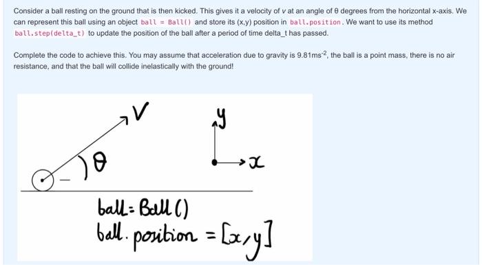 Solved Consider a ball resting on the ground that is then | Chegg.com
