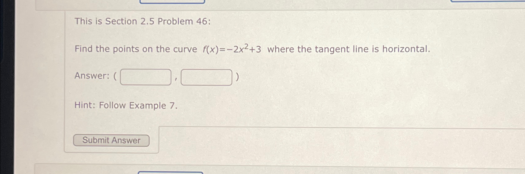Solved This is Section 2.5 ﻿Problem 46:Find the points on | Chegg.com