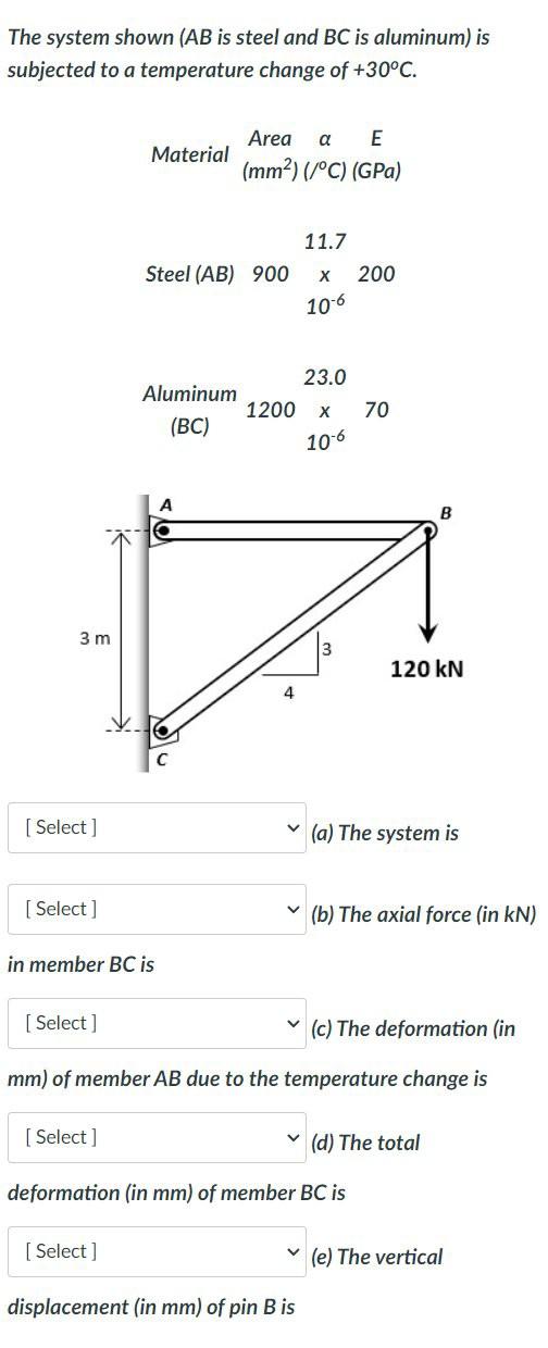Solved The system shown (AB is steel and BC is aluminum) is | Chegg.com