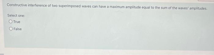 Solved Constructive interference of two superimposed waves | Chegg.com