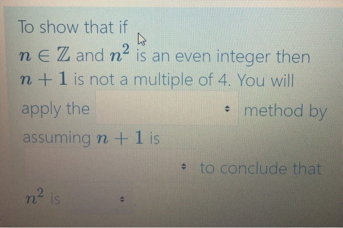Solved To show that if ne Z and n- is an even integer then n | Chegg.com