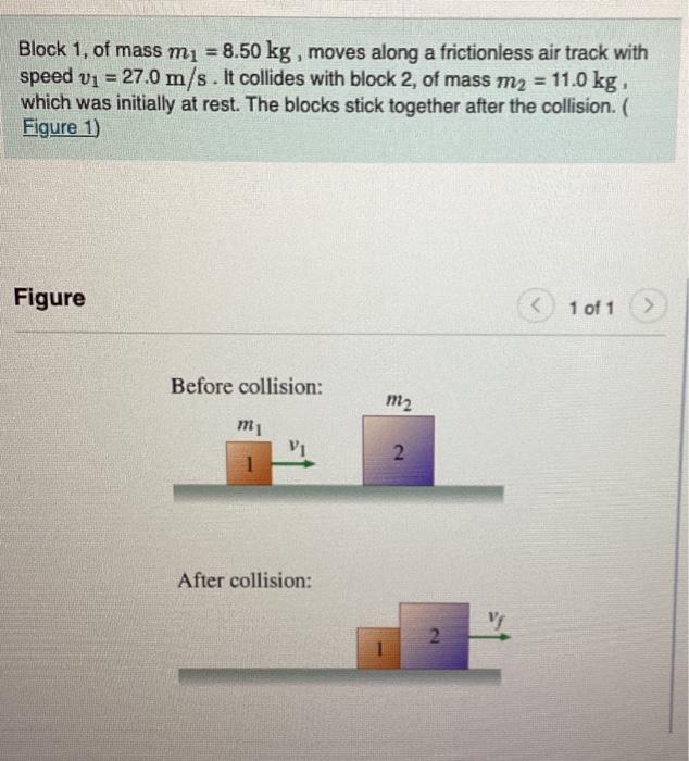 Solved Block 1 , of mass m1=8.50 kg, moves along a | Chegg.com
