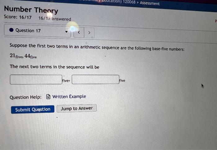 Solved Suppose the first two terms in an arithmetic sequence | Chegg.com