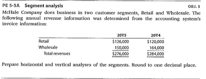 Solved PE 5-5A Segment analysis OBJ. 5 McHale Company does | Chegg.com