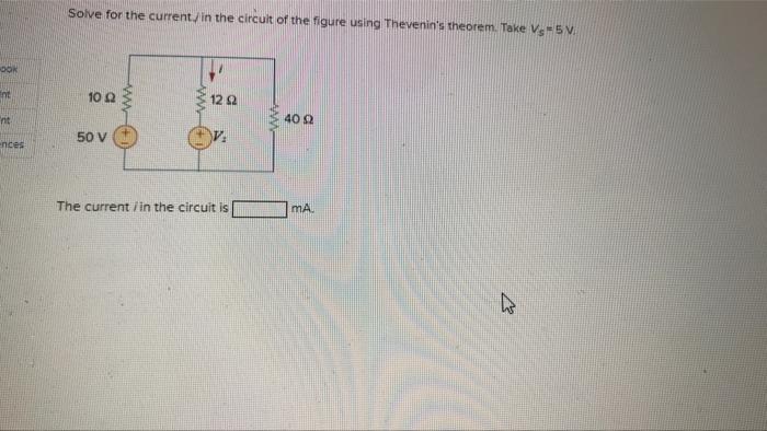 Solved OOK Int nt ences Solve for the current/in the circuit | Chegg.com