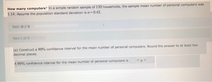 Solved How Many Computers In A Simple Random Sample Of 130