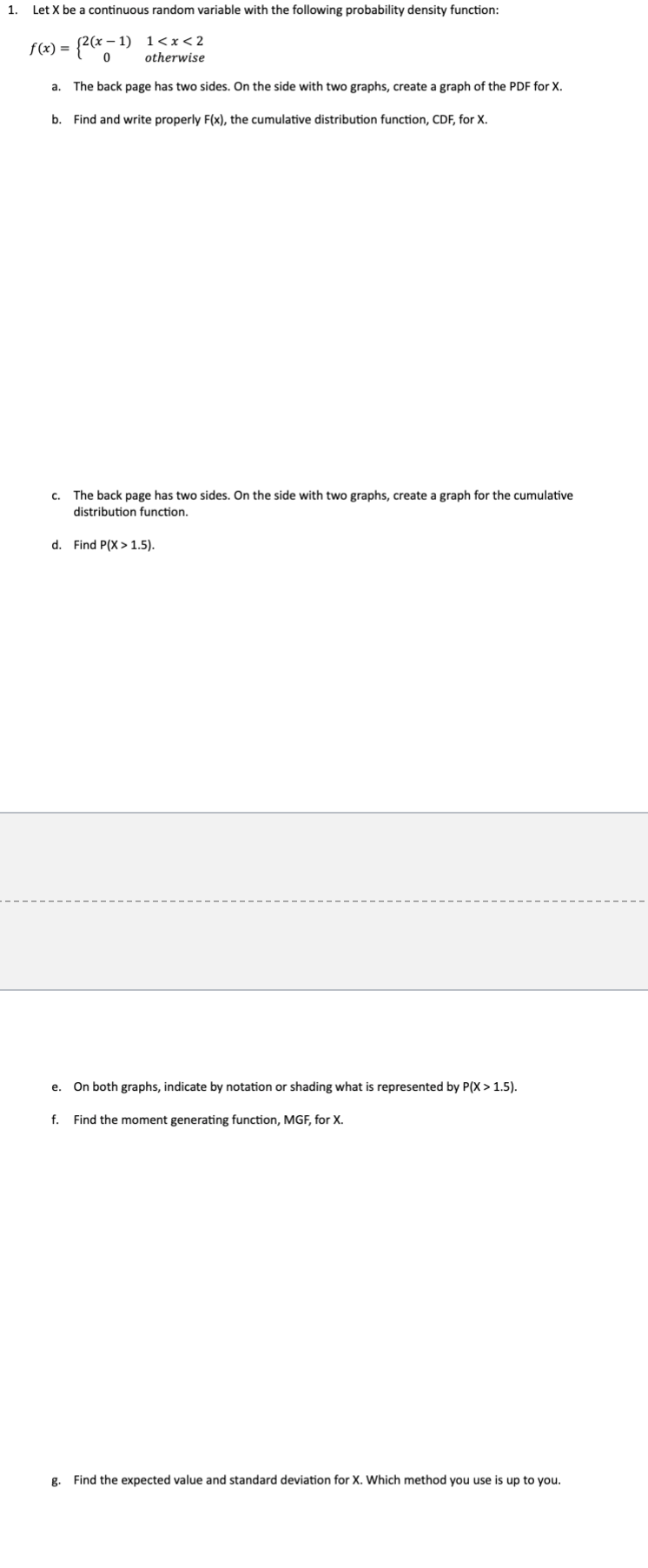 Solved Let X be A Continuous Random Variable With The