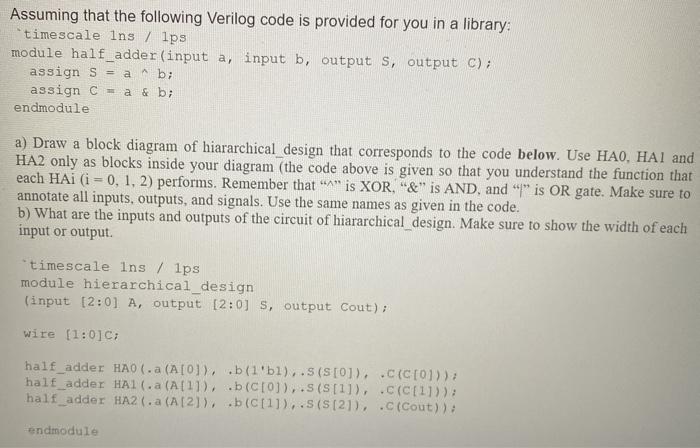 Solved Assuming that the following Verilog code is provided | Chegg.com