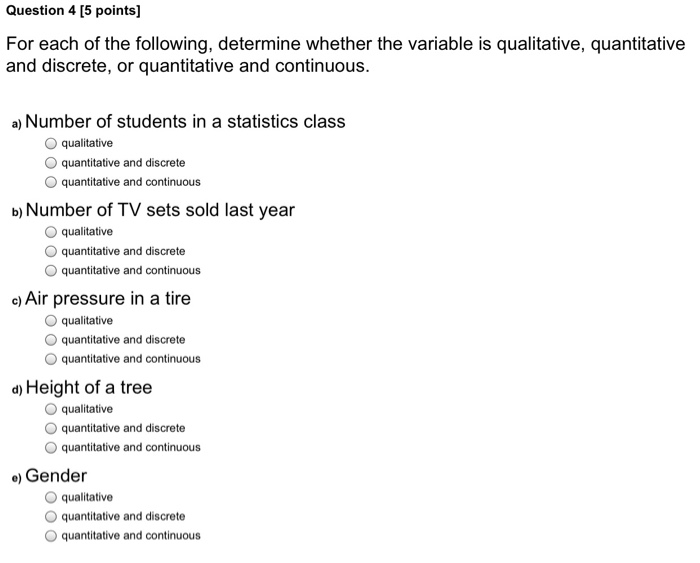 Solved Question 4 [5 points] For each of the following, | Chegg.com
