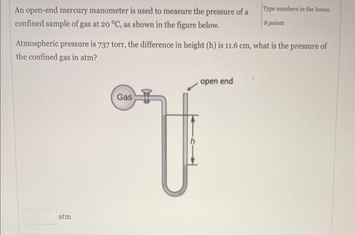 Solved An open-end mercury manometer is used to measure the | Chegg.com