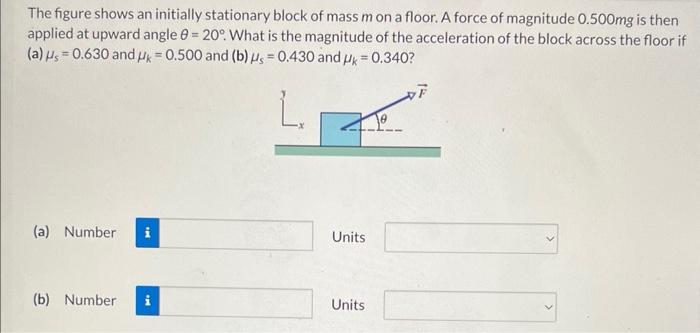 Solved The figure shows an initially stationary block of | Chegg.com