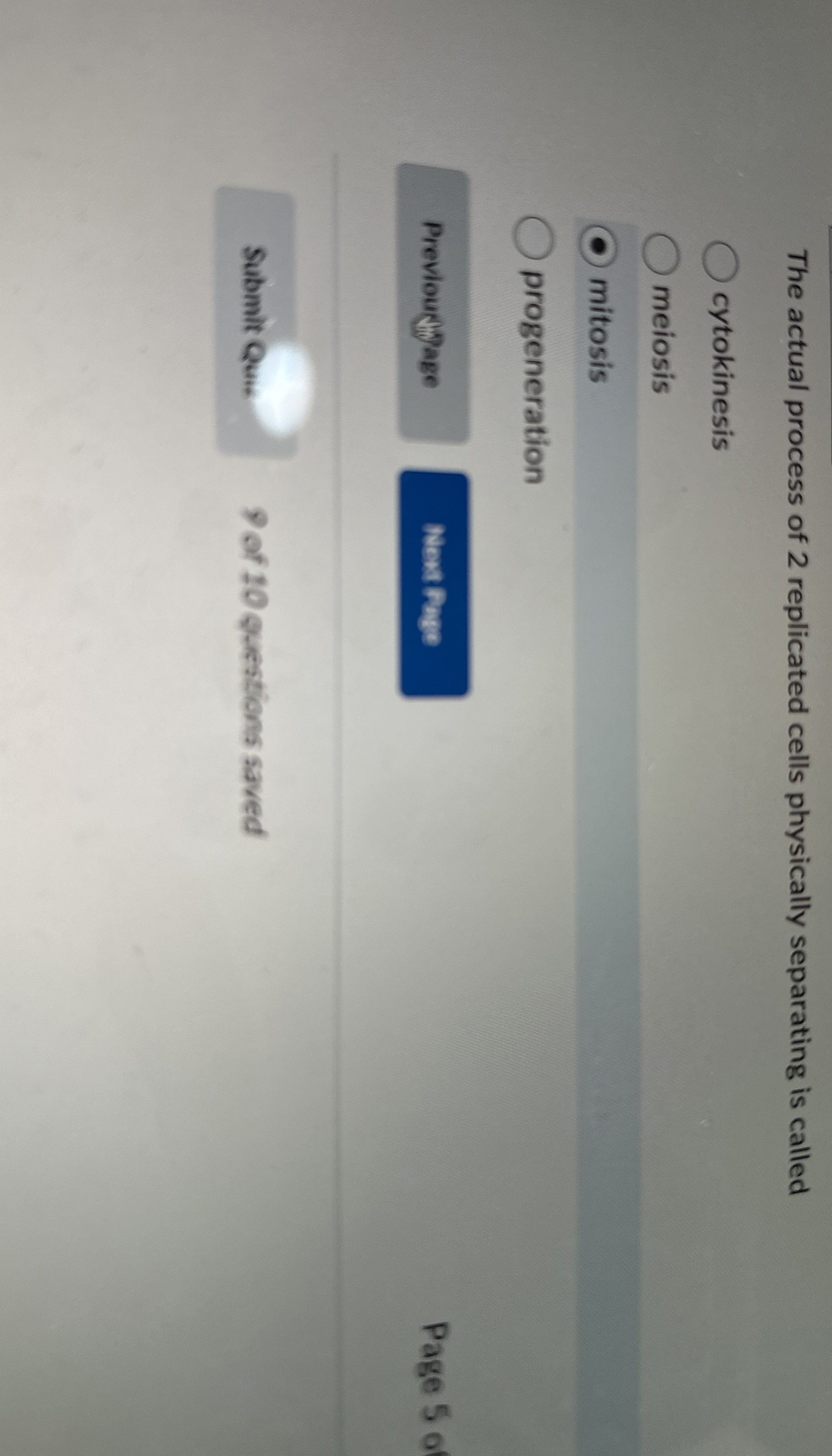 Solved The actual process of 2 ﻿replicated cells physically | Chegg.com