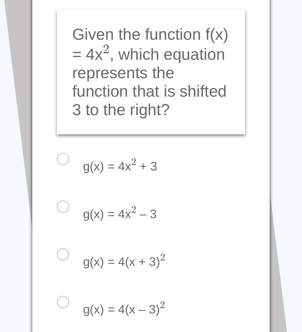 Solved Given The Function F X 4x2 ﻿which Equation