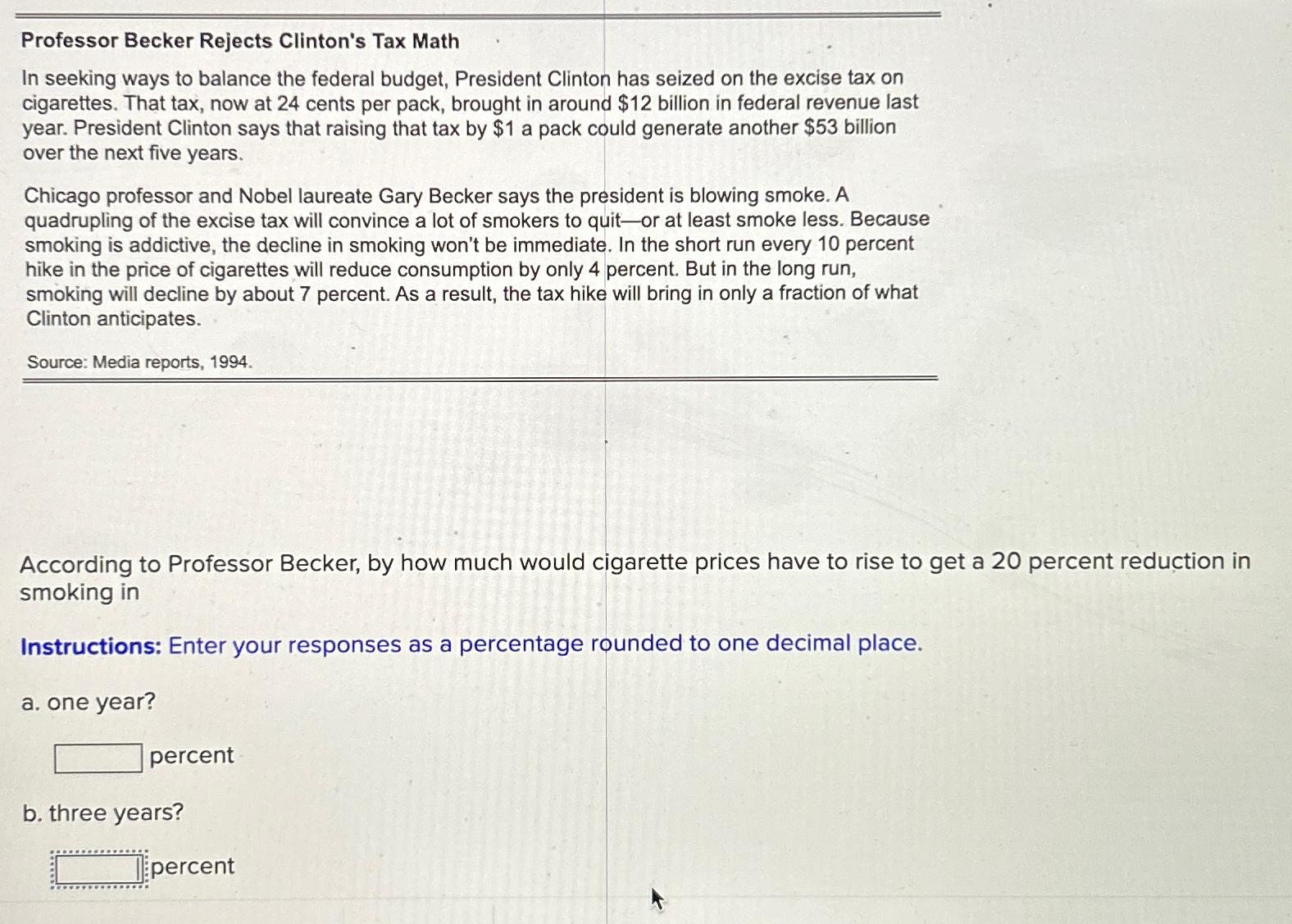 Solved Professor Becker Rejects Clinton's Tax MathIn seeking | Chegg.com