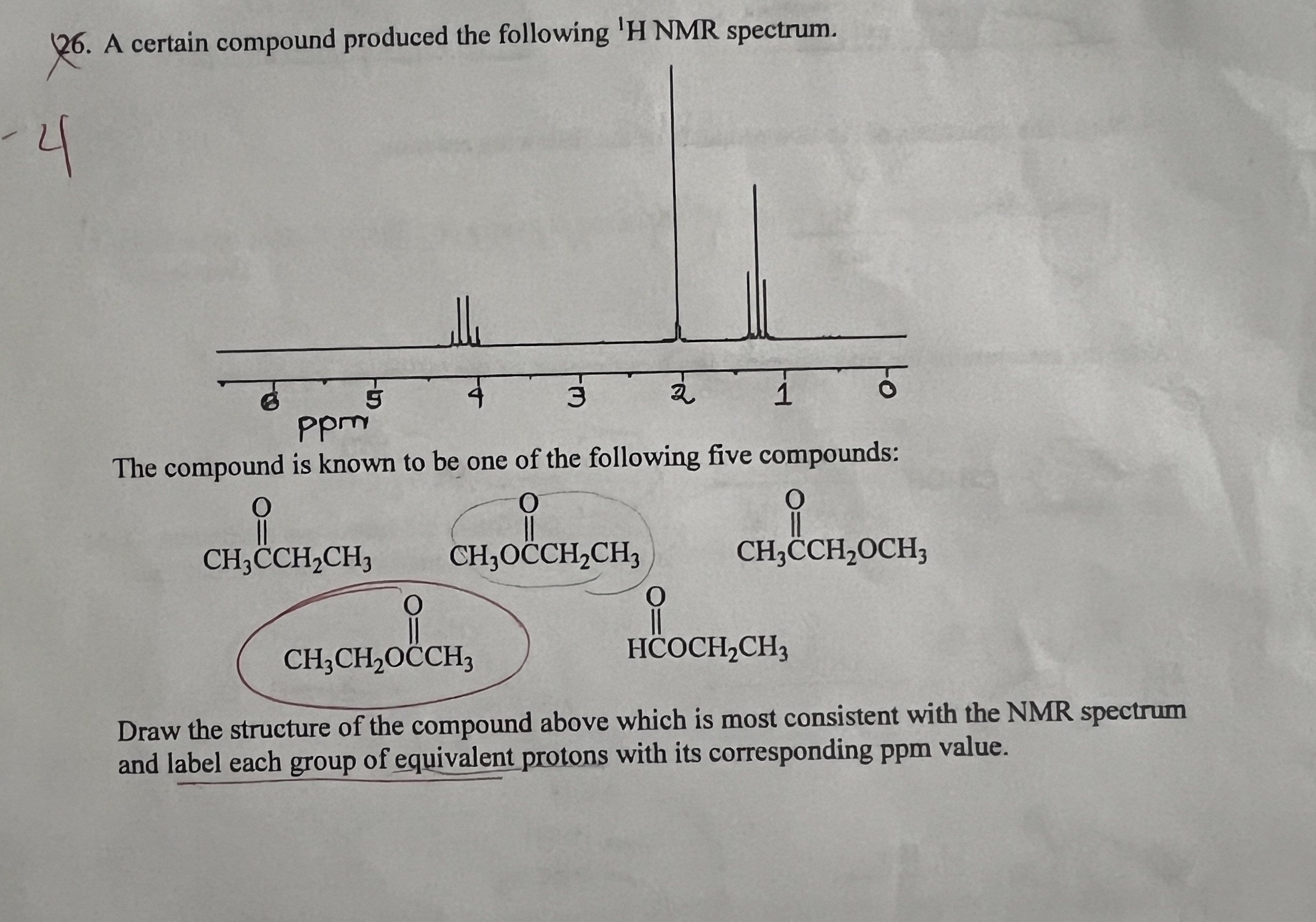 Solved A certain compound produced the following ?1H ﻿NMR | Chegg.com