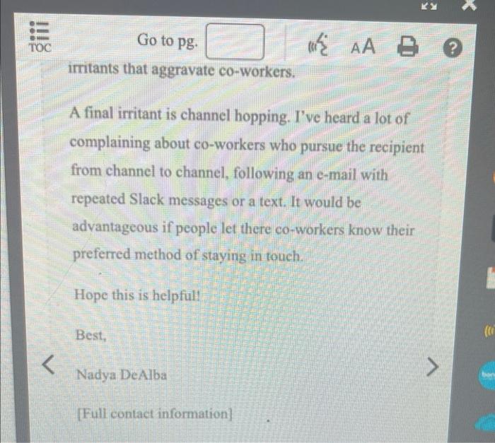 Your Task Analyze the following poorly written | Chegg.com