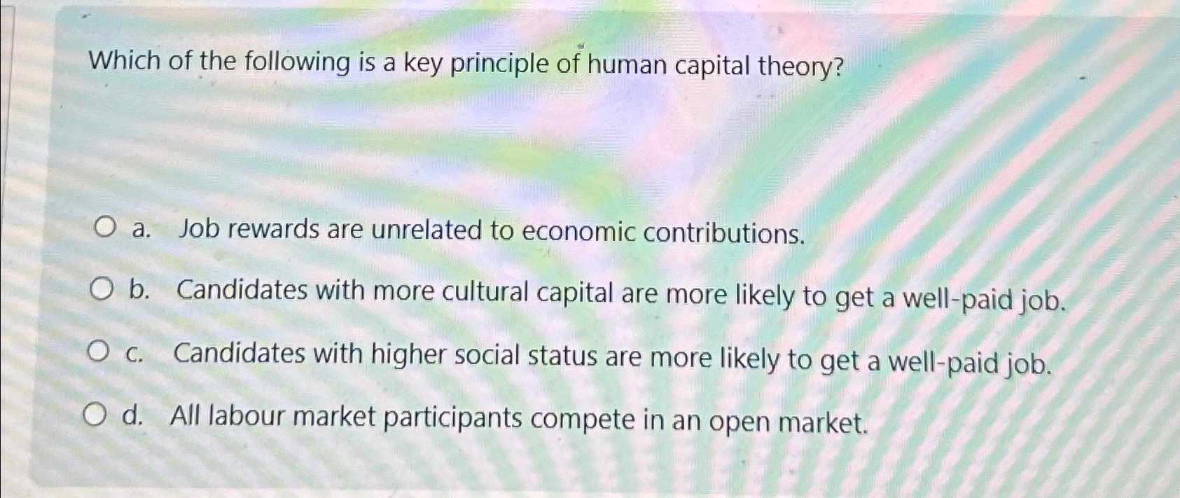 Solved Which of the following is a key principle of human | Chegg.com
