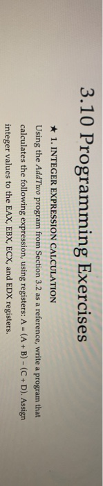 Solved Programming Ex 1 Page 100 Integer Expression 