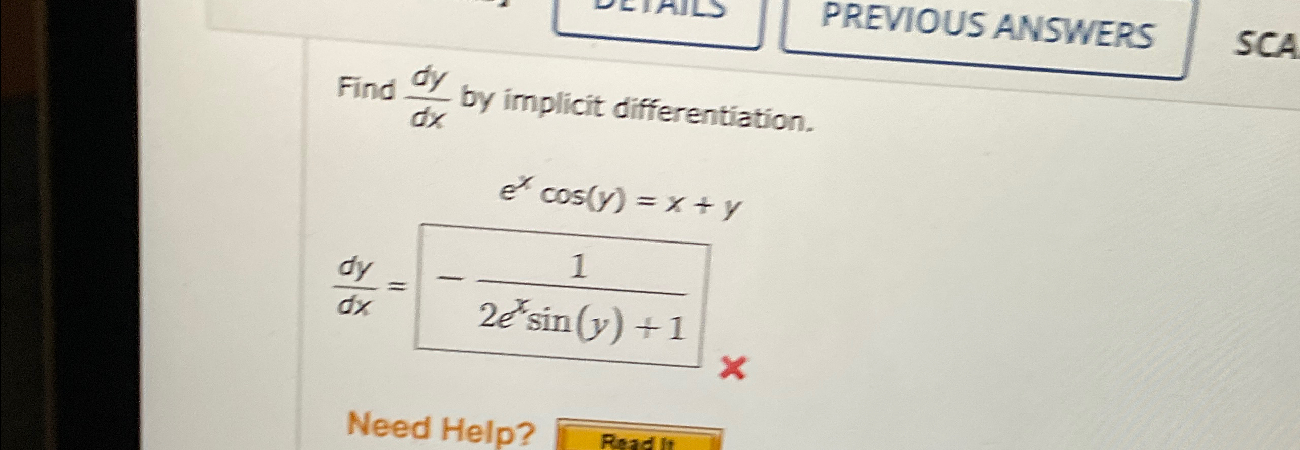 Solved Find dydx ﻿by implicit | Chegg.com