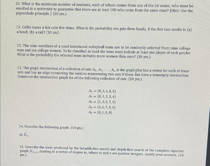 Solved 10. What is the minimum number of students, each of | Chegg.com